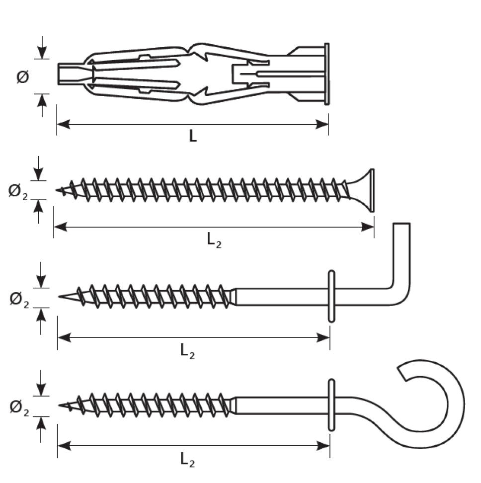 Butterfly type anchor for drywall KGK — Amex Price